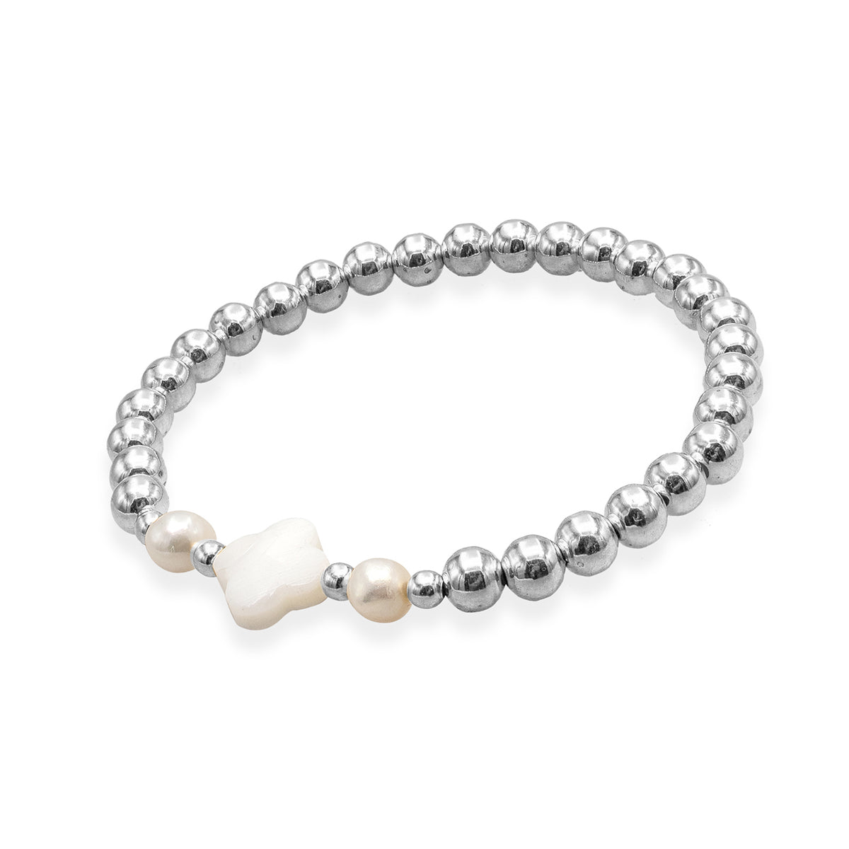 Bratara perle si bilute argint Golden Look – LOOR Jewelry