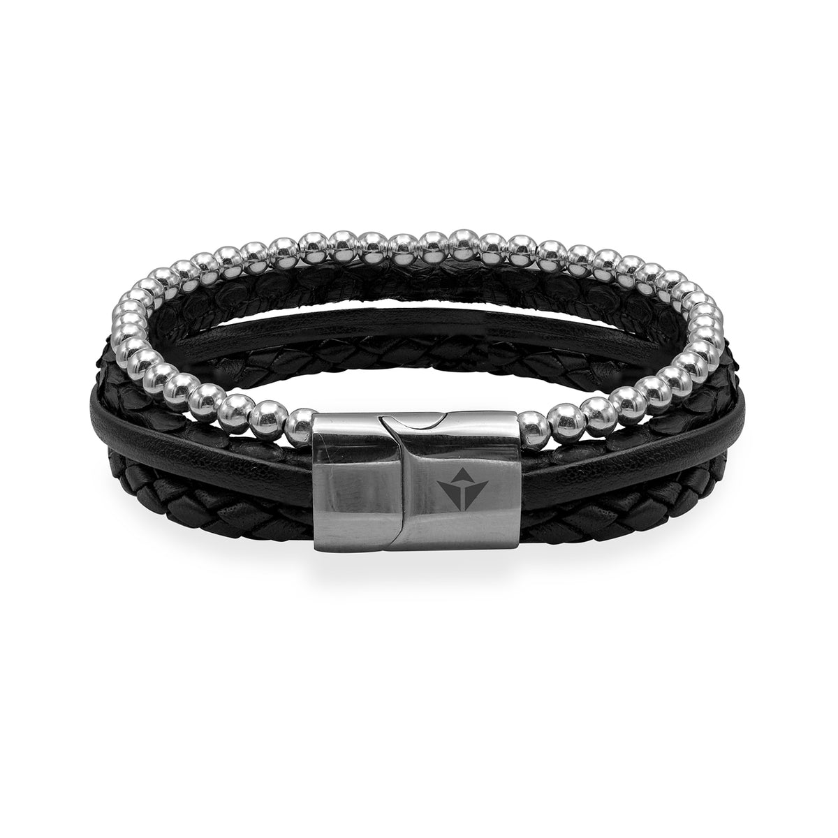 Bratara barbati argint si piele Justin – LOOR Jewelry