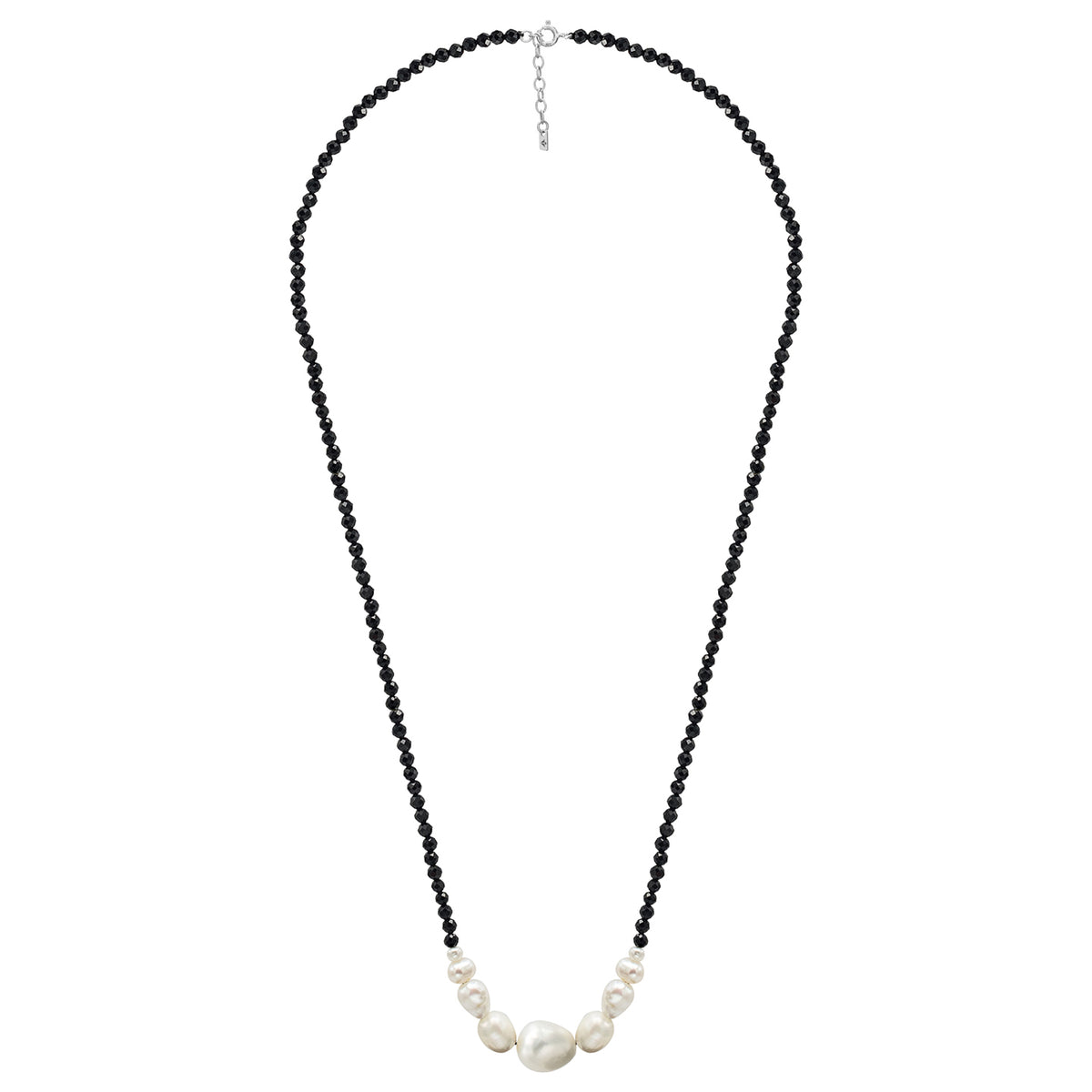 Colier perle si pietre negre argint Endless Night – LOOR Jewelry