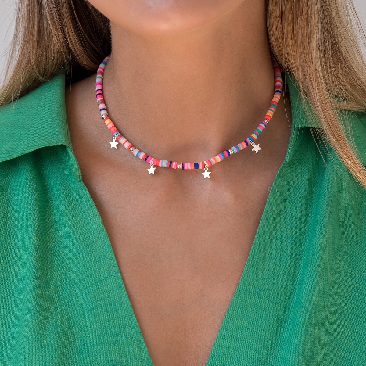 Colier argint cu stelute Rainbow of Chaos – LOOR Jewelry