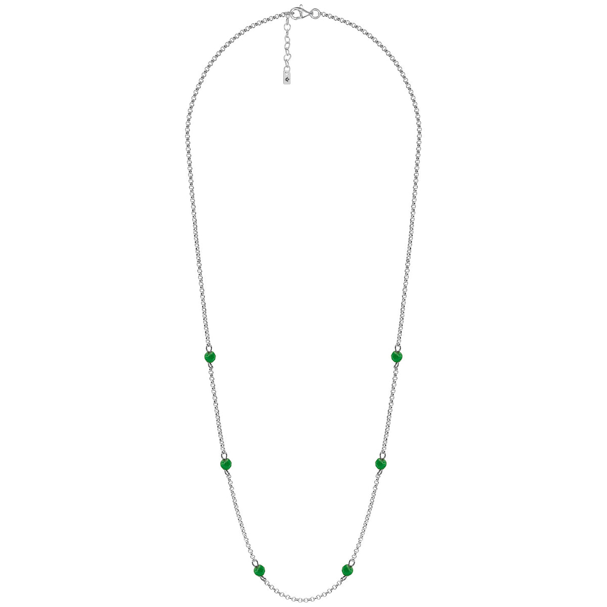 Lantisor argint cu pietre semipretioase Emerald Green – LOOR Jewelry