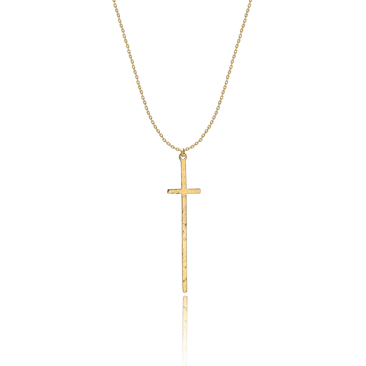 Lantisor cruce argint Choose Hope - placat aur galben 18K – LOOR Jewelry